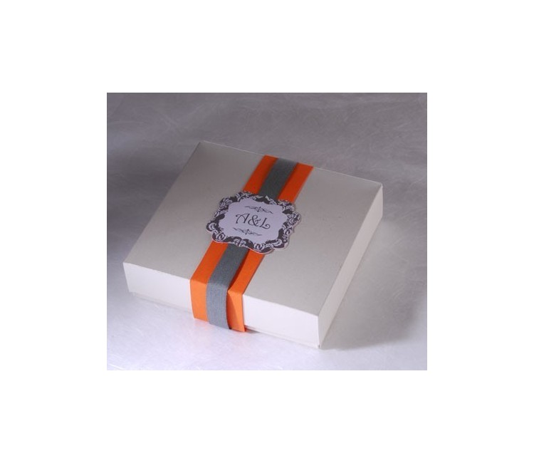 Orange Square Box For Wedding Favours | SelfPackaging